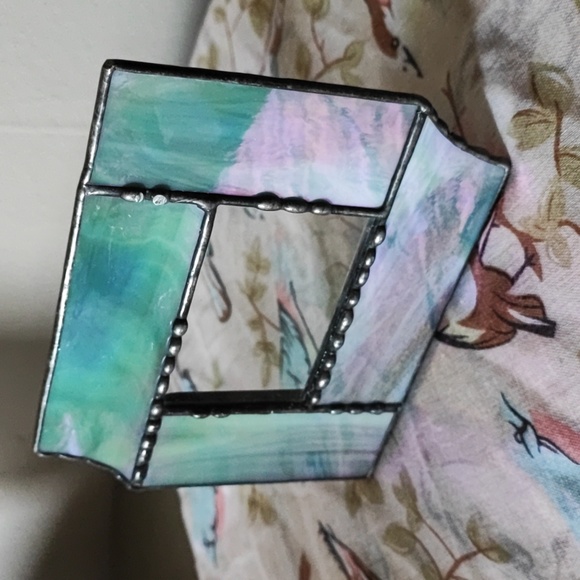 Accents | Stained Glass Iridescent Picture Frame Ocean Colors Seafoam ...
